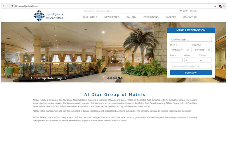 UAE-based Al Diar Hotels revamps website - Hotelier Middle East